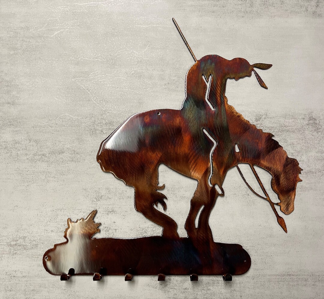 Copper Trails: 12" X 11 1/2" End of Trail Key Rack in Bronzed Glory - Etsy