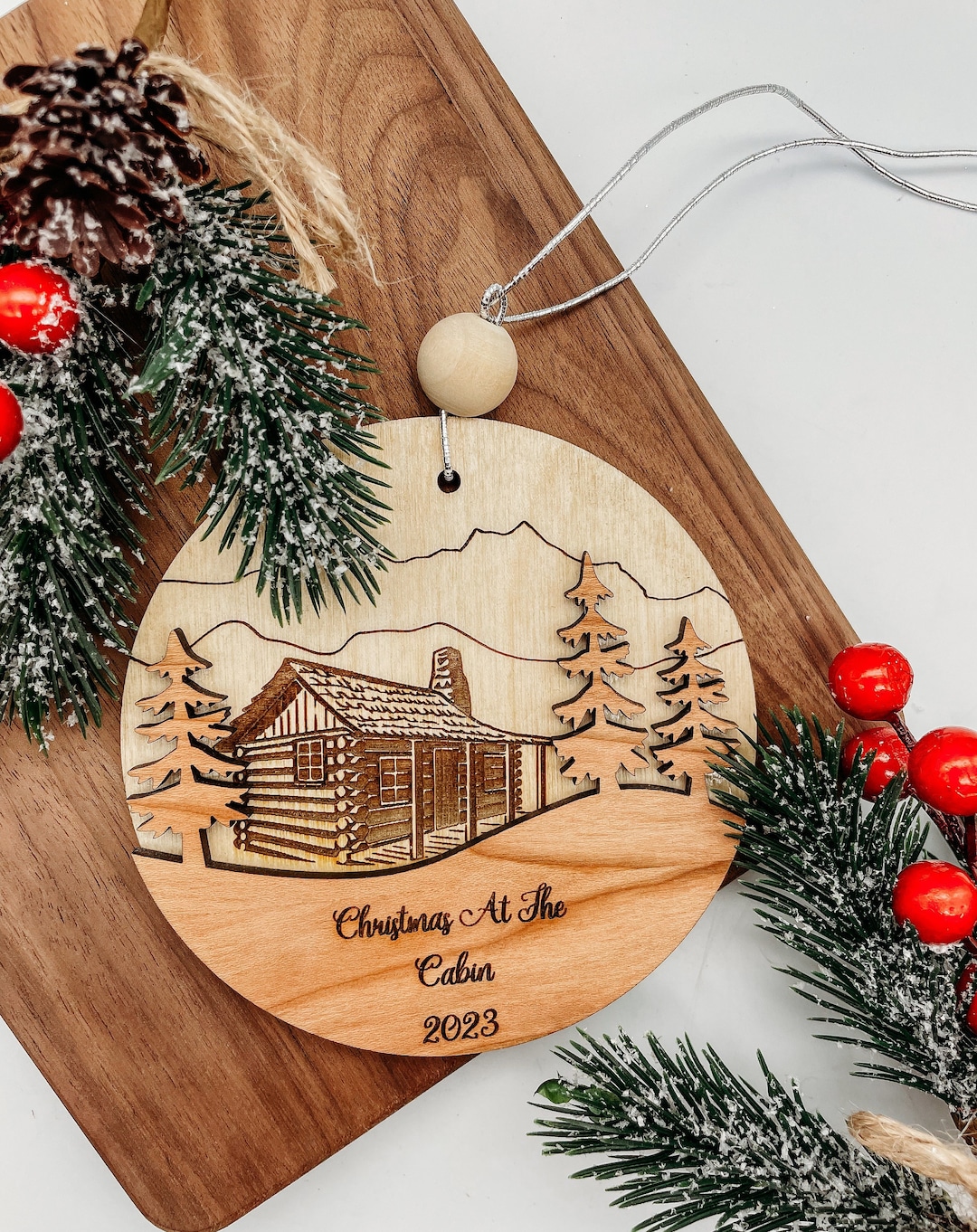 Christmas at the Cabin - Personalized 2023 Christmas Ornament - Etsy