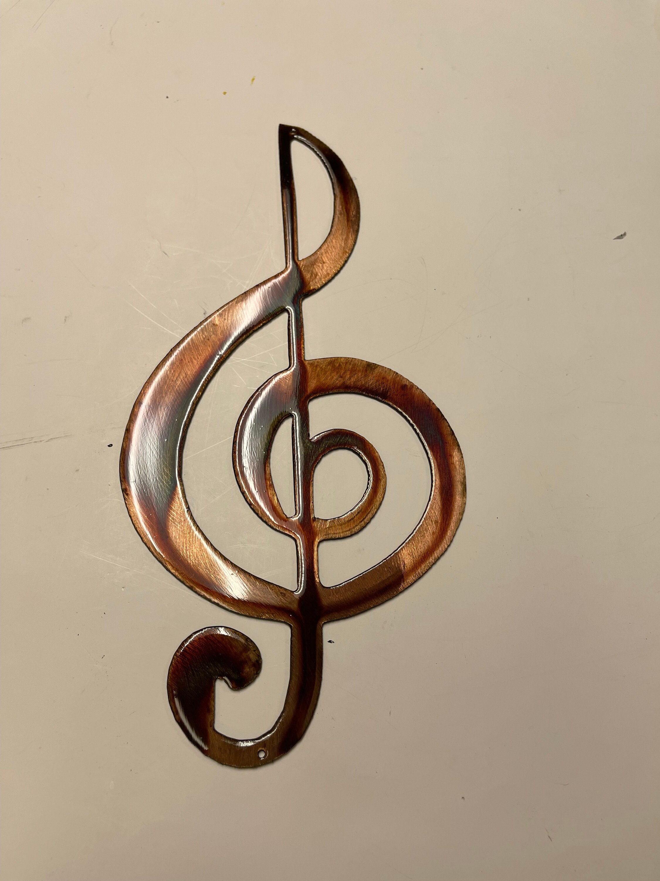 Treble Clef - Musical Note Music Metal Wall Accent 12"x 6" and Larger 4 ...