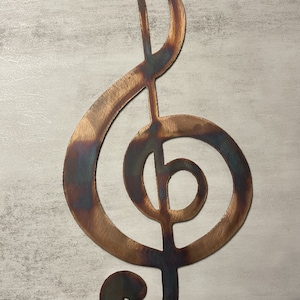 Treble Clef - Musical Note Music Metal Wall Accent 12"x 6" 4 Finish ...
