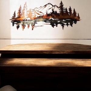 Copper Plated Mountain Reflections Metal Wall Art - Etsy