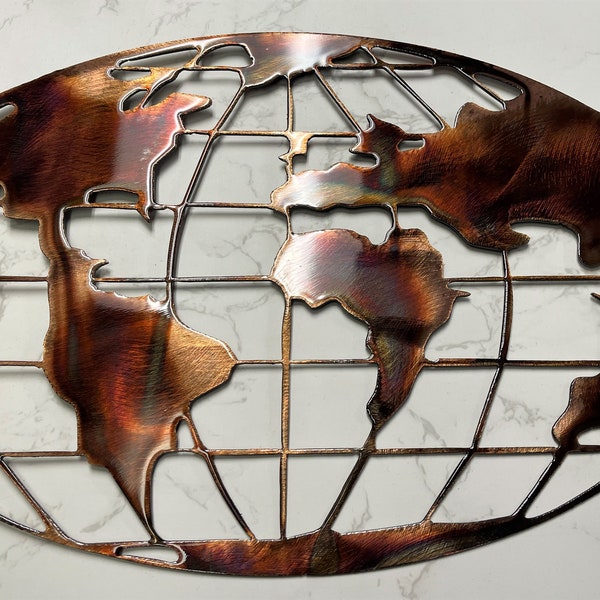 Metal World Map - Etsy