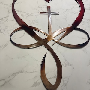 Eternal Love: Infinity Heart Cross Metal Wall Art - Steel, Copper ...