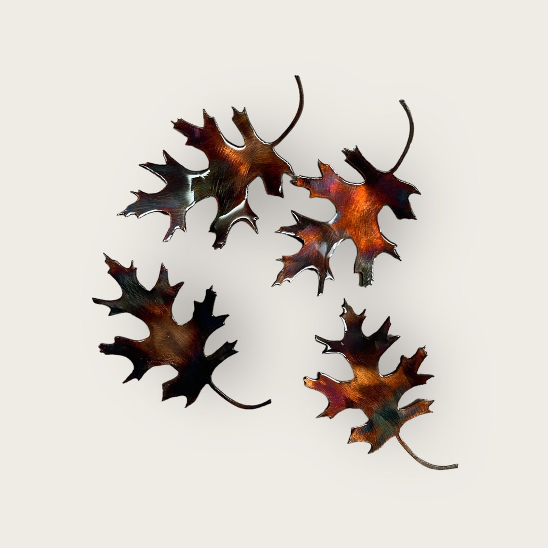 Handcrafted Metal Oak Leaves - Rustic Copper/bronze Finish - Single ...
