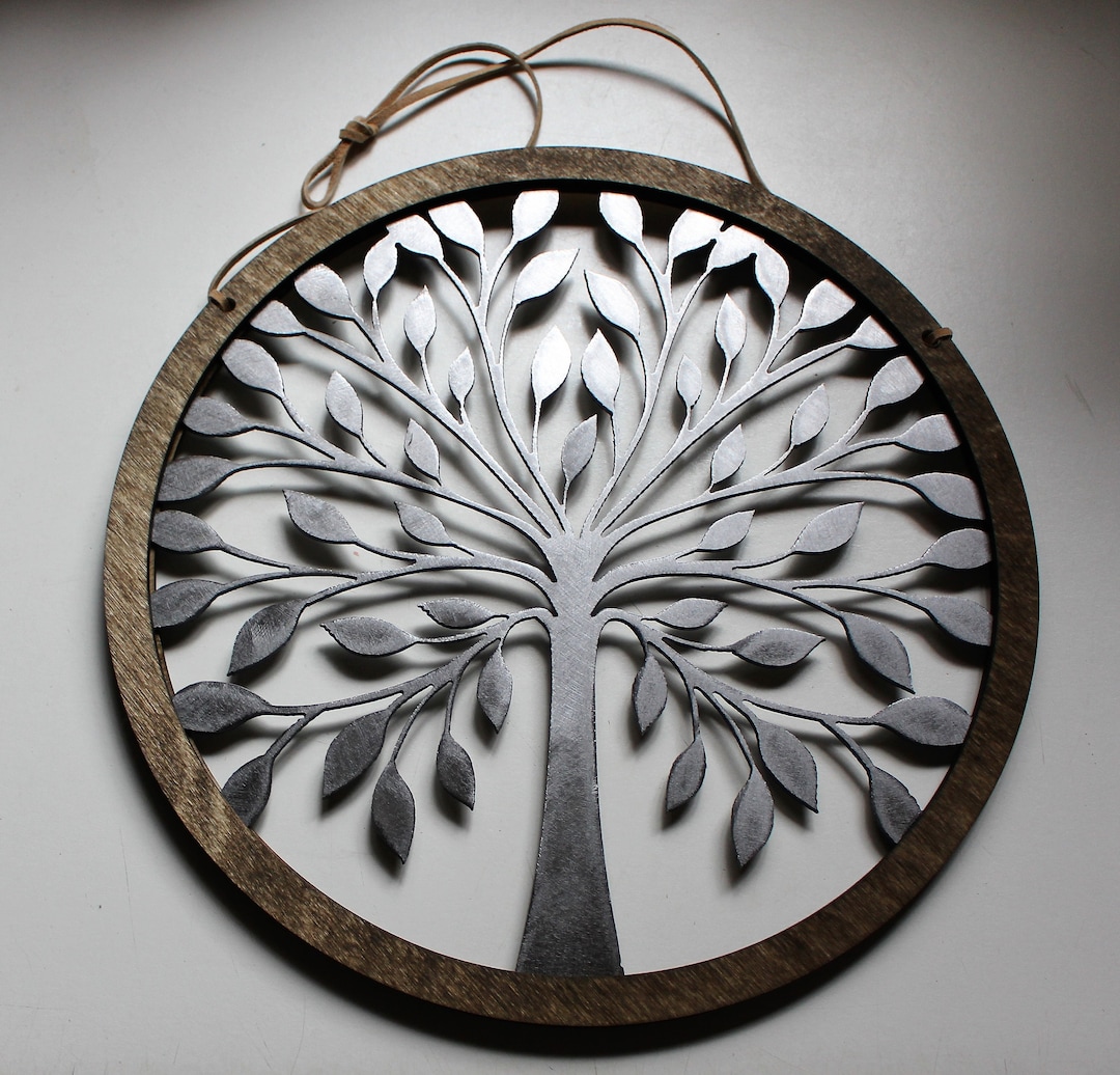 Rustic Wood and Tree of Life Wall Hanging Circle 10 3/4" - Etsy