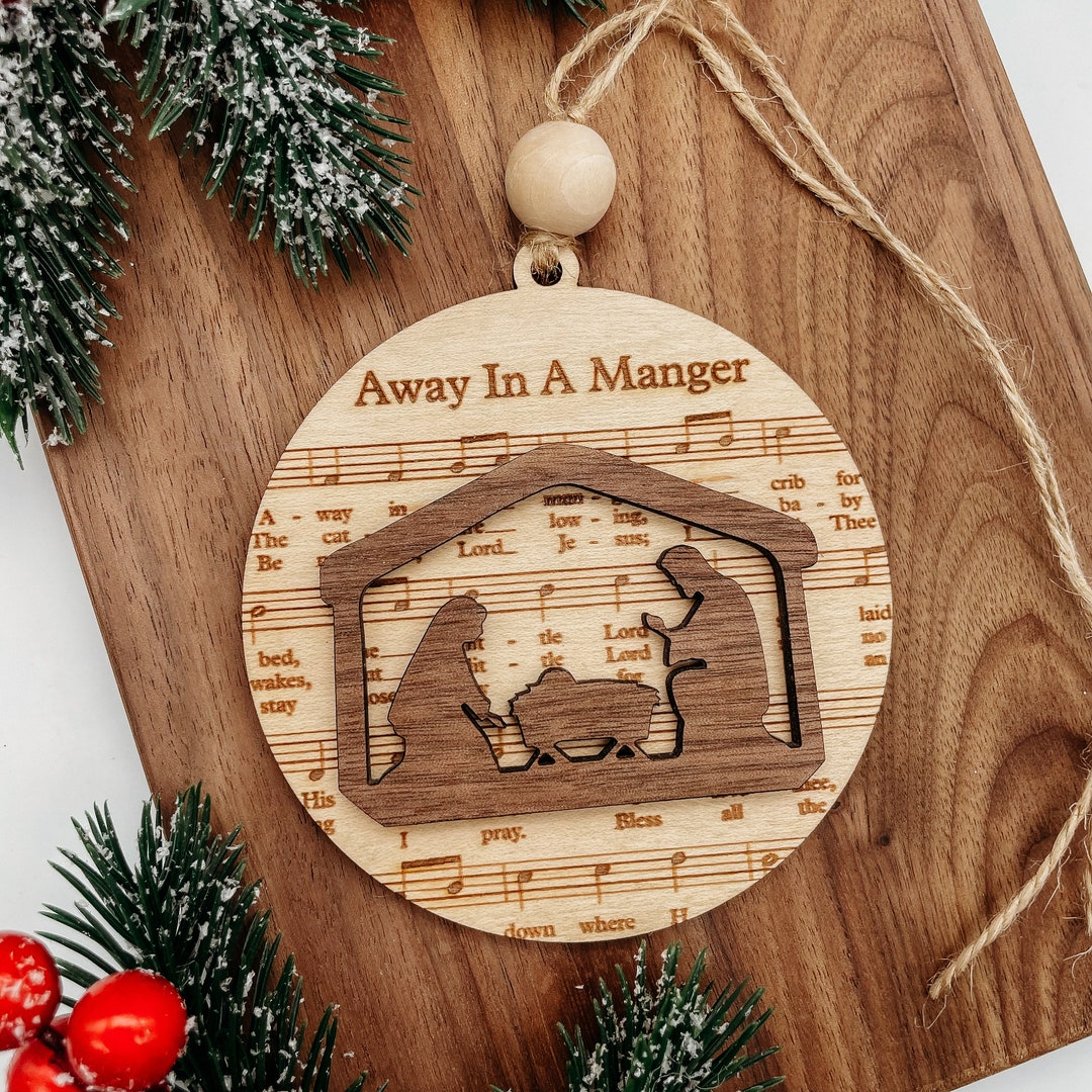 Away in a Manger Nativity Scene Ornament - Etsy