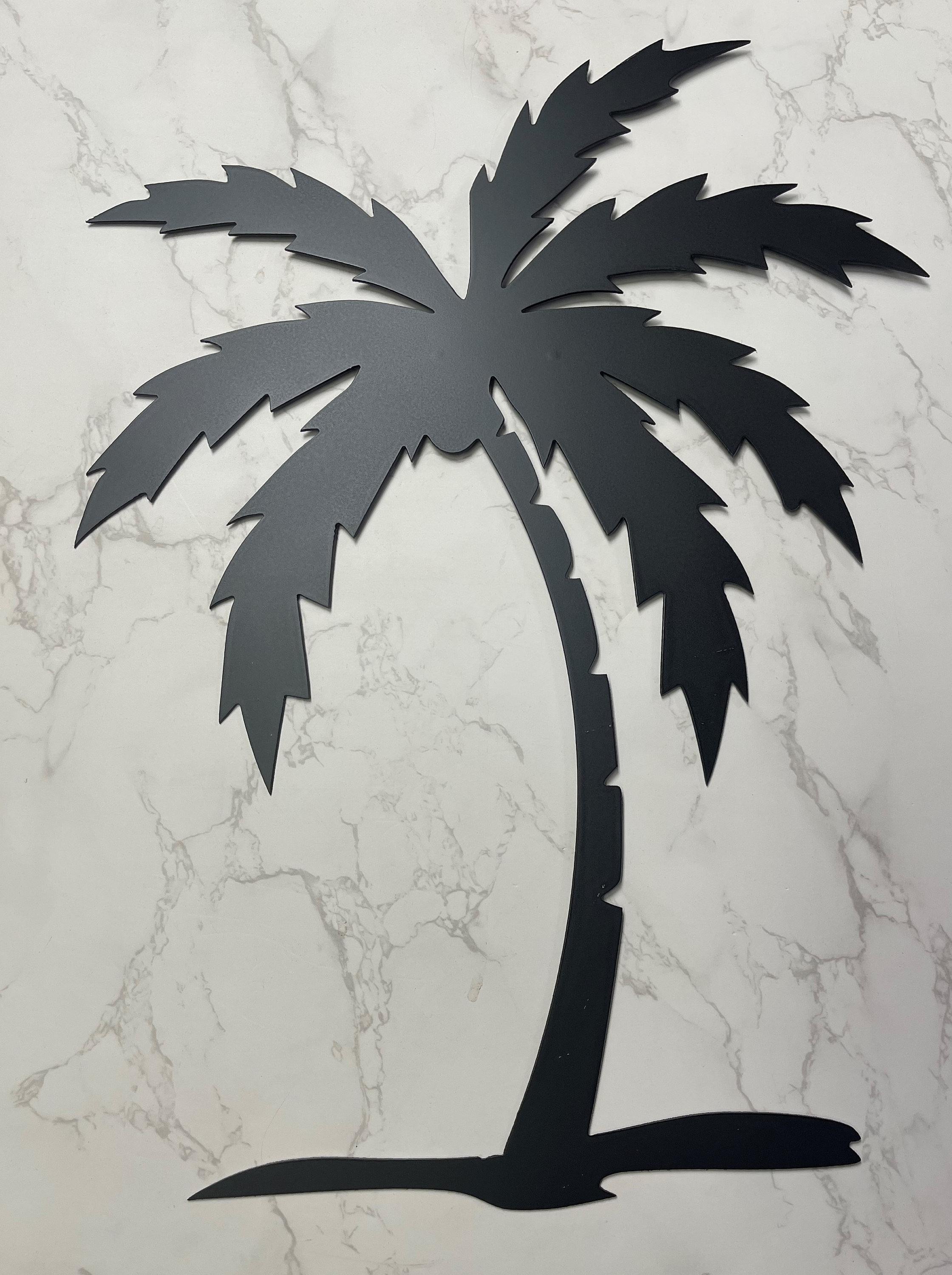 Palm Tree Metal Wall Art 12" to 36" Tall, Satin Black - Etsy