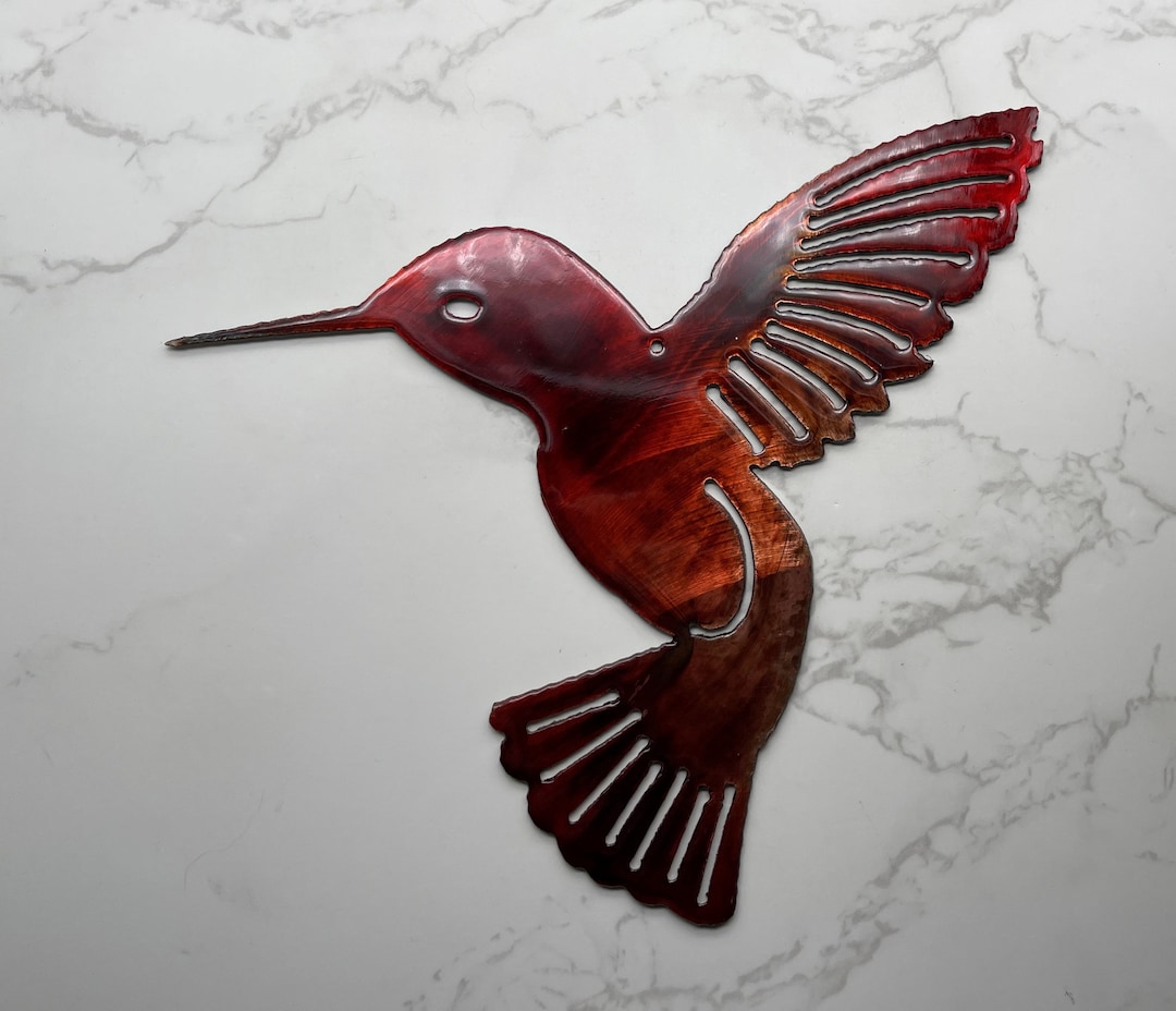 Hummingbird Copper Red Metal Wall Art Décor Choose Left or Right Facing ...