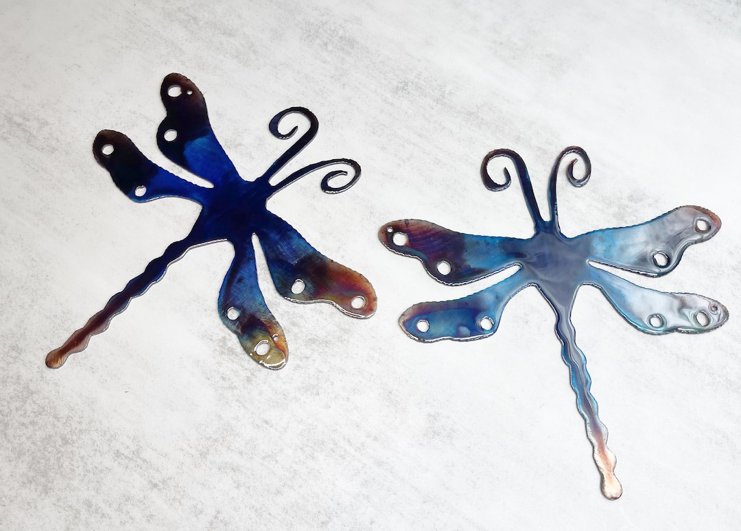 Dragonfly Metal Wall Art Decor in Our Royal Blue Finish 7" X 6 3/4 ...