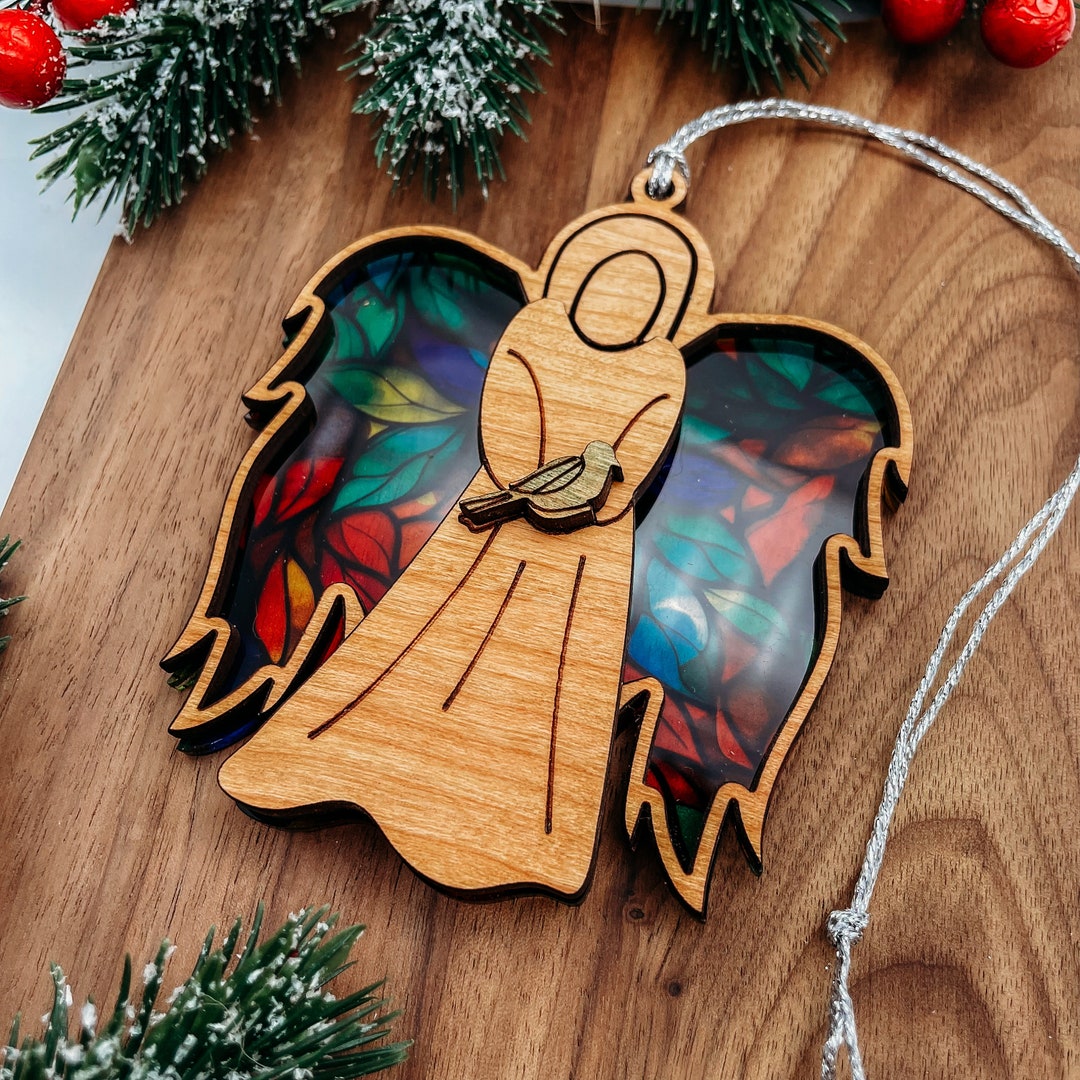 Stained Glass Angel - Wood and Acrylic Christmas Ornament - Etsy