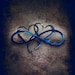 Dual Infinity Hearts - Blue & Blue Metal Wall Art Accent Two Hearts ...
