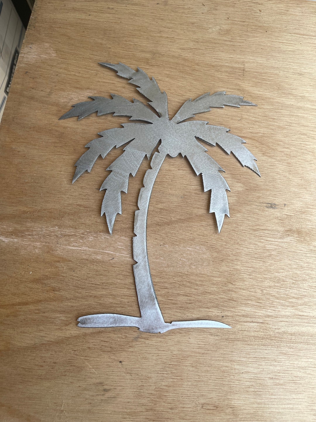 Palm Tree Metal Wall Art 12" to 36" Tall, UNFINISHED STEEL - Etsy