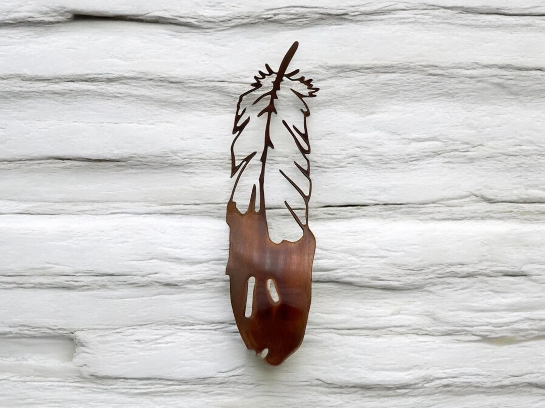 Metal Wall Accent Feather Choose Your Quantity Decor Accents Style 2 - Etsy
