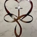 Eternal Love: Infinity Heart Cross Metal Wall Art Steel, Copper, Bronze ...