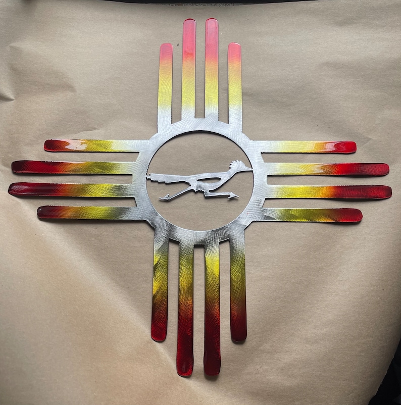 Zia Roadrunner Metal Wall Art - Fire Tinged Southwest Decor - Etsy