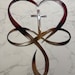 Eternal Love: Infinity Heart Cross Metal Wall Art Steel, Copper, Bronze ...