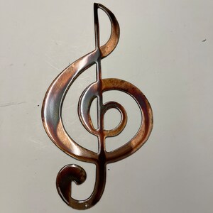 Treble Clef - Musical Note Music Metal Wall Accent 12"x 6" and Larger 4 ...
