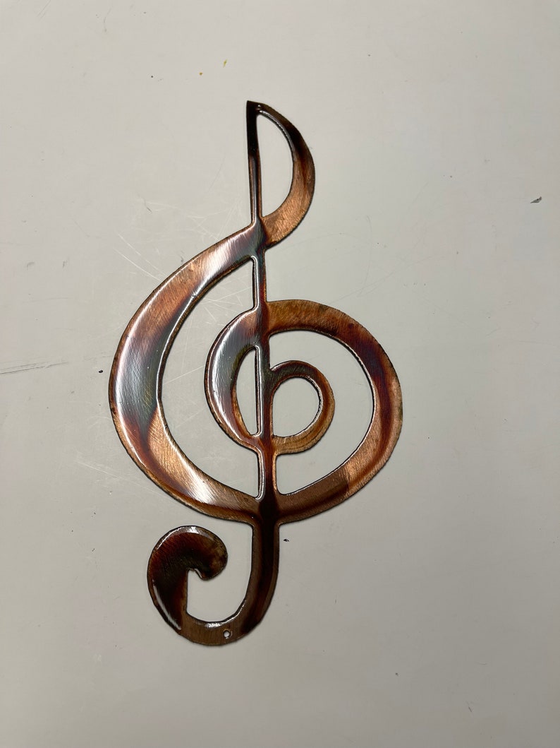 Treble Clef - Musical Note Music Metal Wall Accent 12"x 6" and Larger 4 ...
