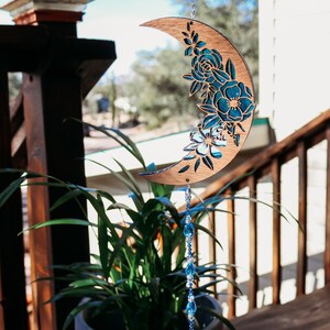 Floral Blue Moon Suncatcher - Etsy