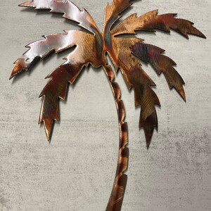 Palm Tree Metal Wall Art 12" to 36" Tall, Copper and Bronzed Plated - Etsy