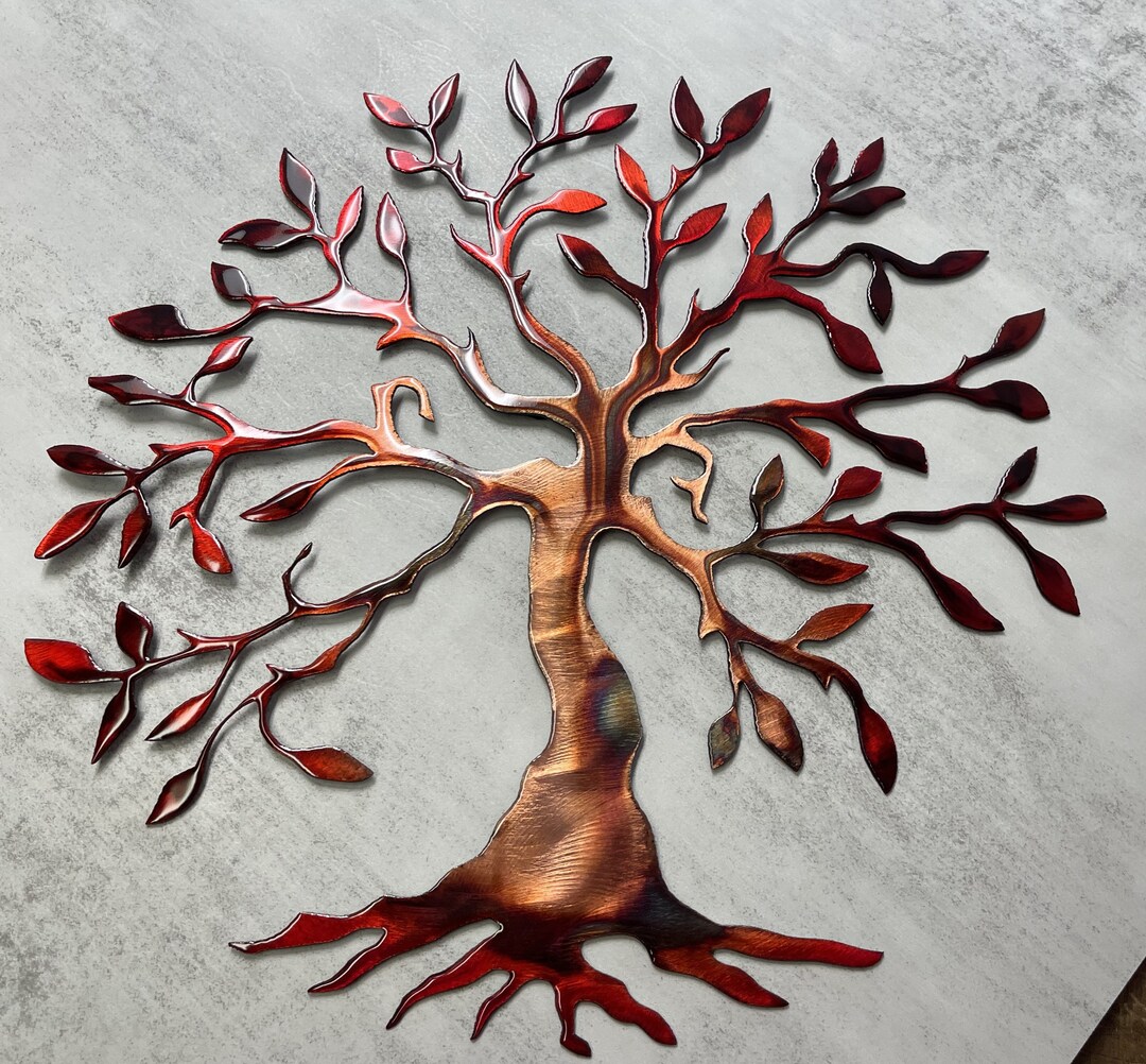 Olive Tree Metal Wall Art Seasons of Color (red Tinged) - Etsy