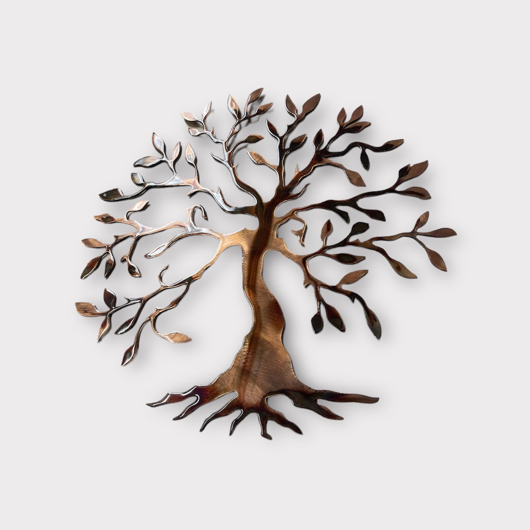 Handcrafted Copper/bronze Plated Olive Tree/tree of Life Sculpture ...