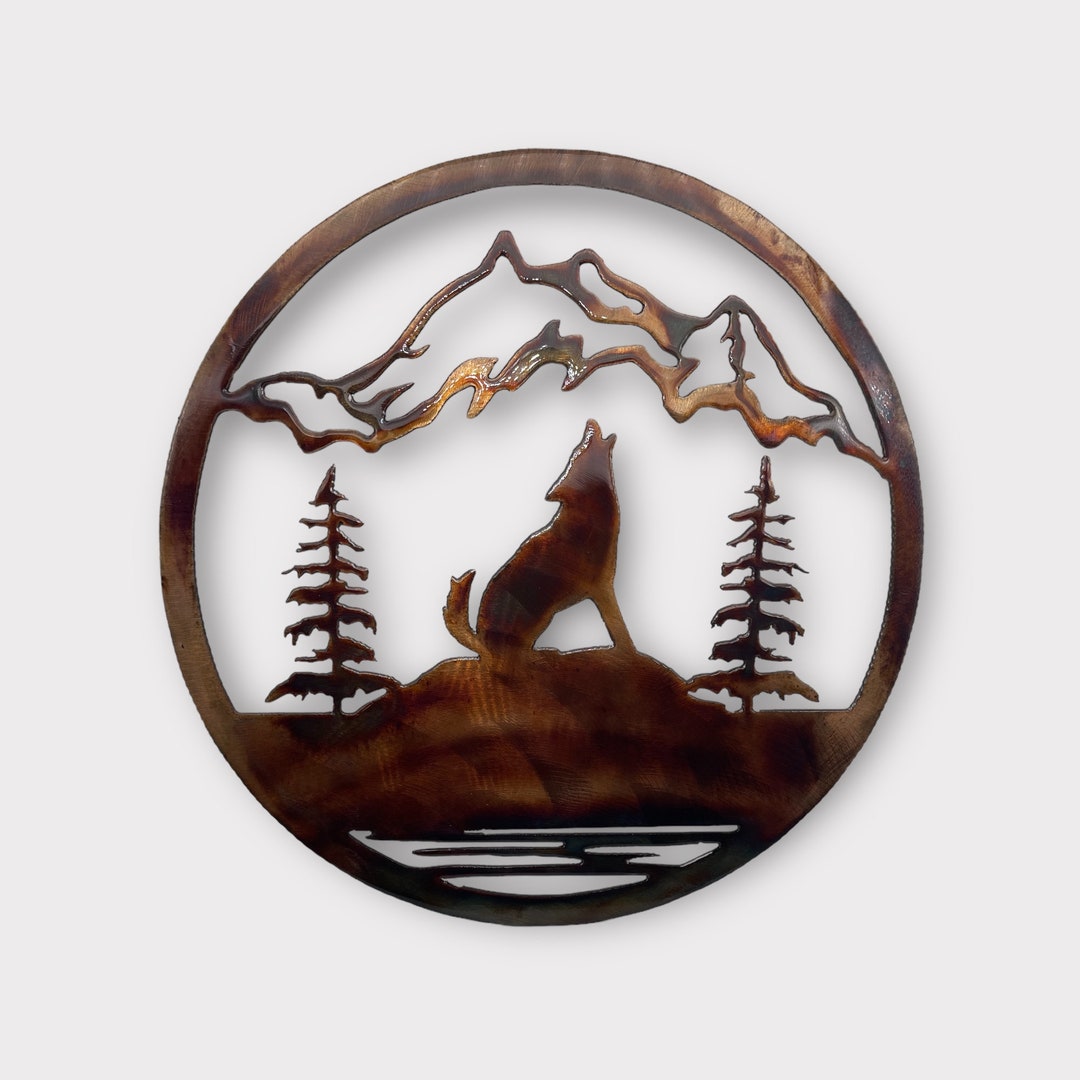 Arizona Howling Coyote Circle Wall Art - Etsy
