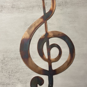 Treble Clef - Musical Note Music Metal Wall Accent 12"x 6" 4 Finish ...