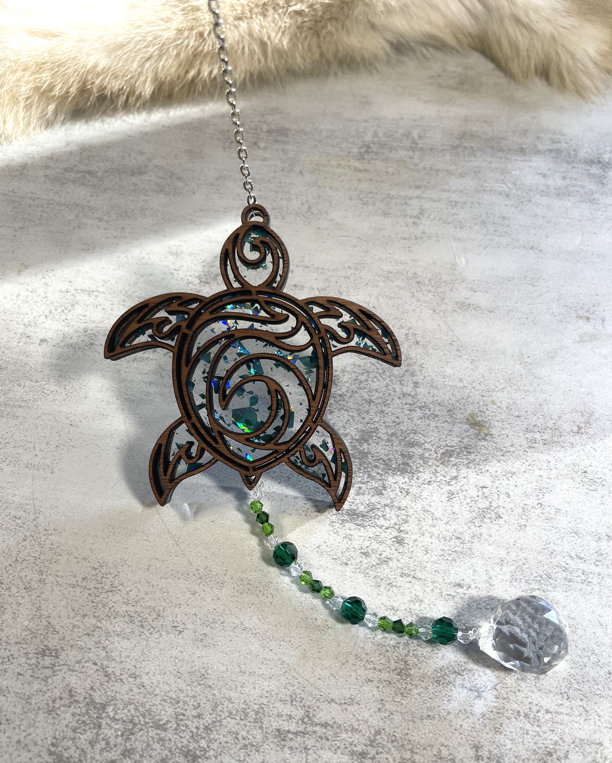 Swimming Sea Turtle Sun Catcher/ornament/car Charm - Etsy