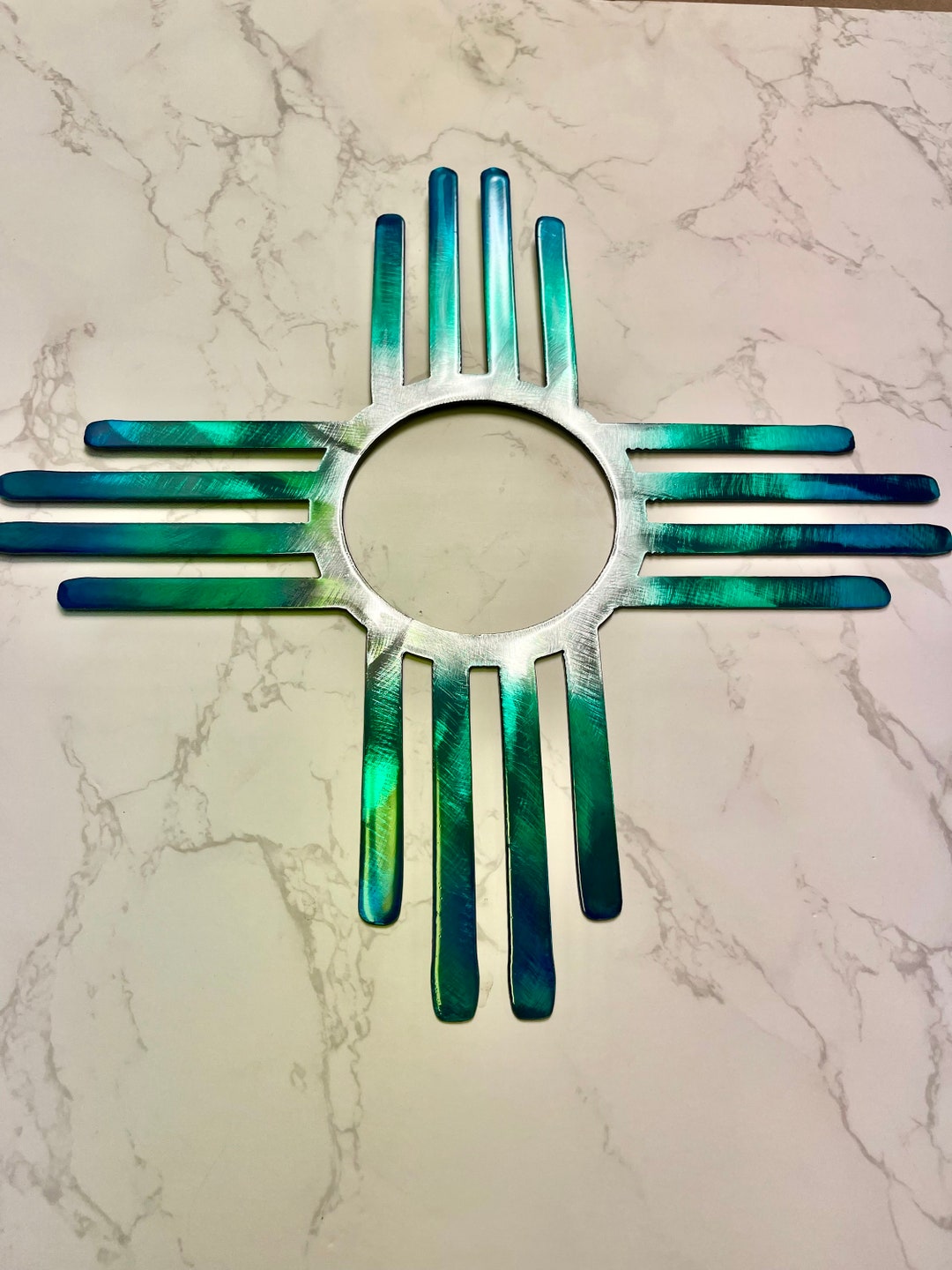 Southwestern Zia Sun Teal Tinged - Etsy