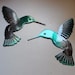 Hummingbird Teal Tainted Pair Metal Wall Art Decor 6 X | Etsy