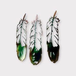 Metal Wall Accent Feather Trio Southwestern Decor Accents Green Marbled ...