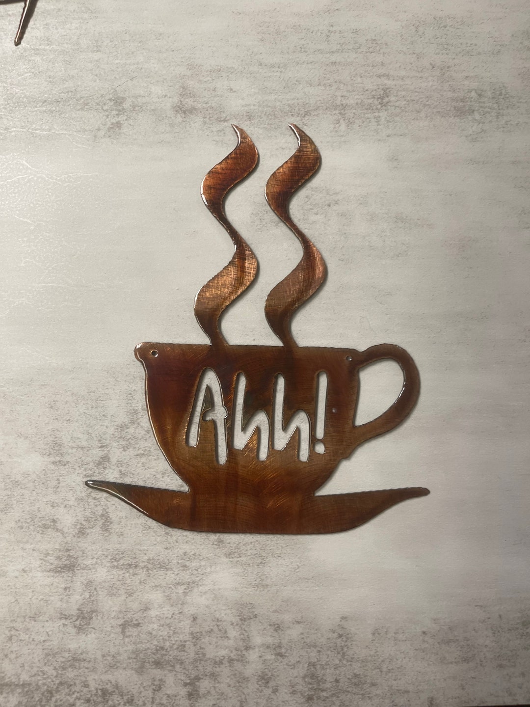 Ahh! Coffee Cup - Metal Wall Art - Copper and Bronzed Plated Available ...
