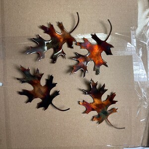 Handcrafted Metal Oak Leaves - Rustic Copper/bronze Finish - Set of 4 ...