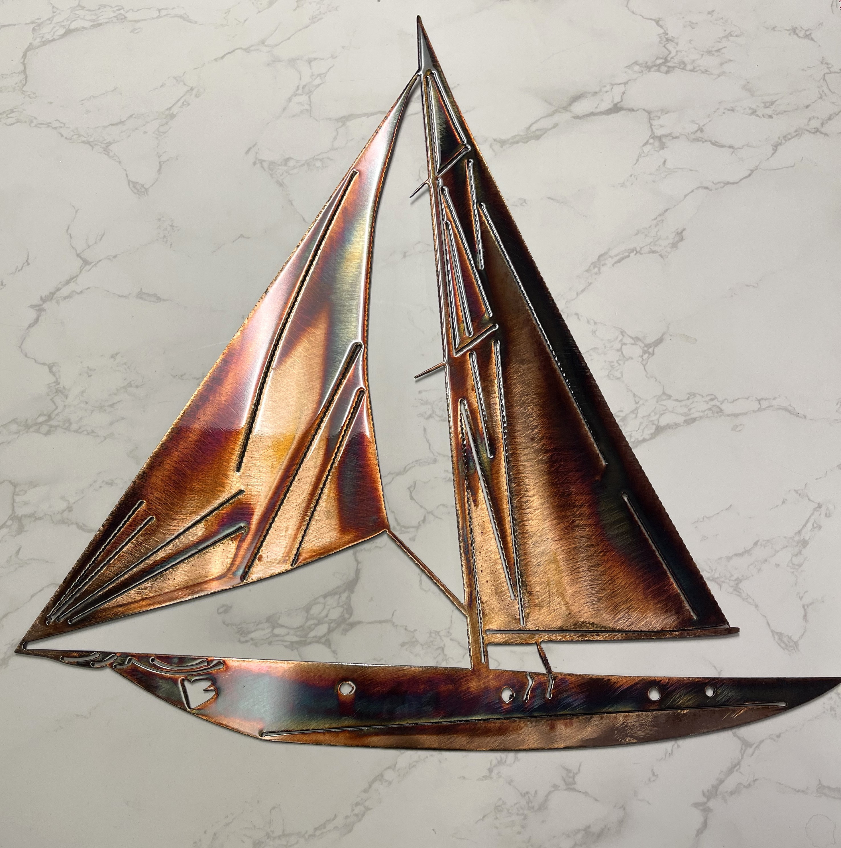 Nautical Sailboat Metal Wall Art Etsy
