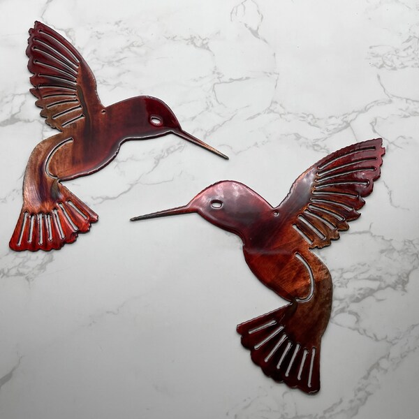 Copper Hummingbird Wall Art Pair - Etsy