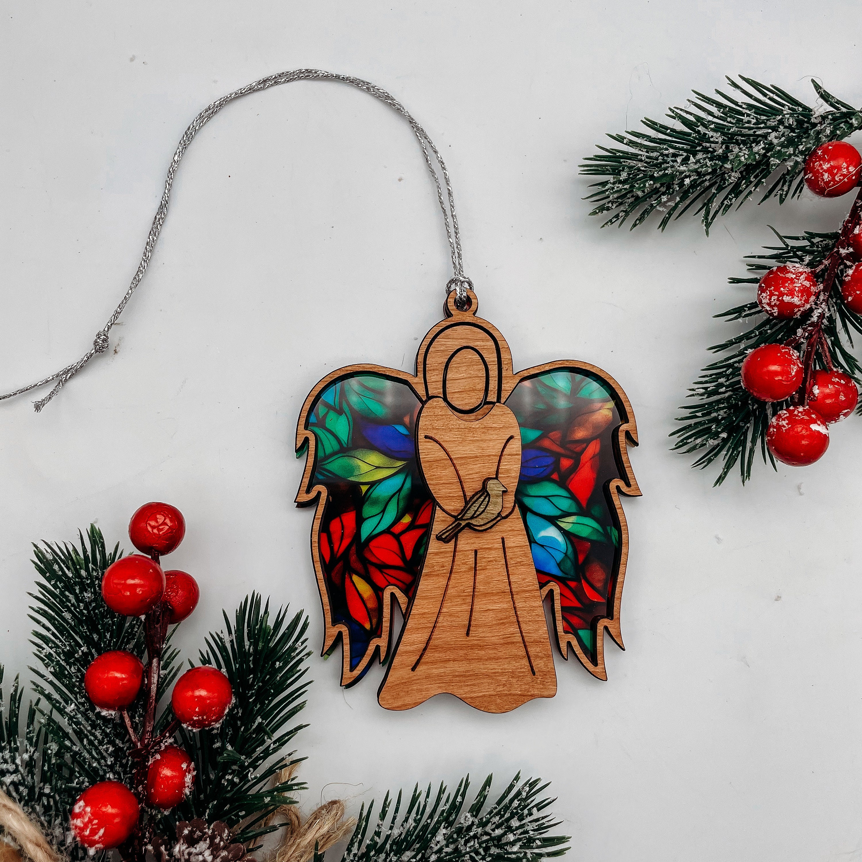 Stained Glass Angel - Wood and Acrylic Christmas Ornament - Etsy
