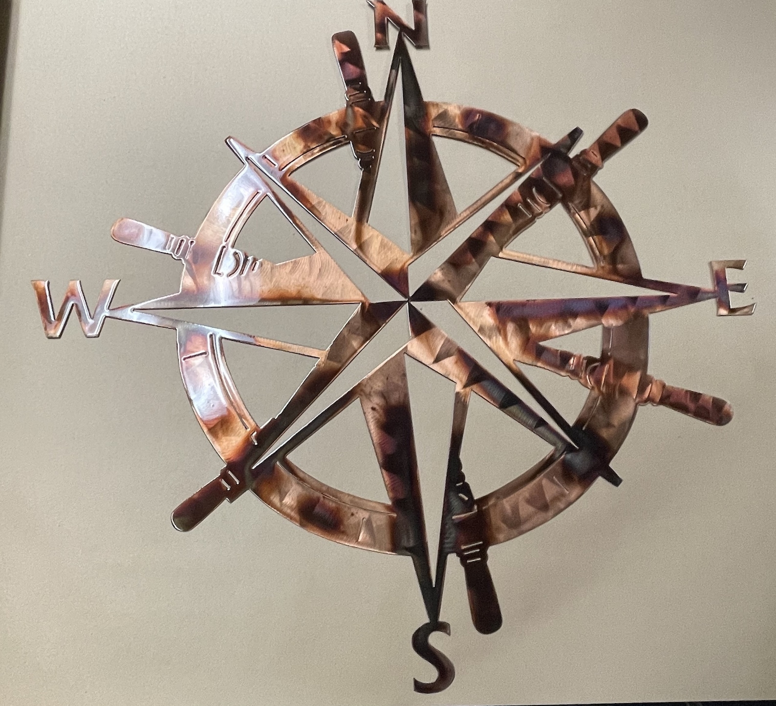 Nautical Compass Rose Metal Wall Art – Copper Bronzed Finish - Etsy