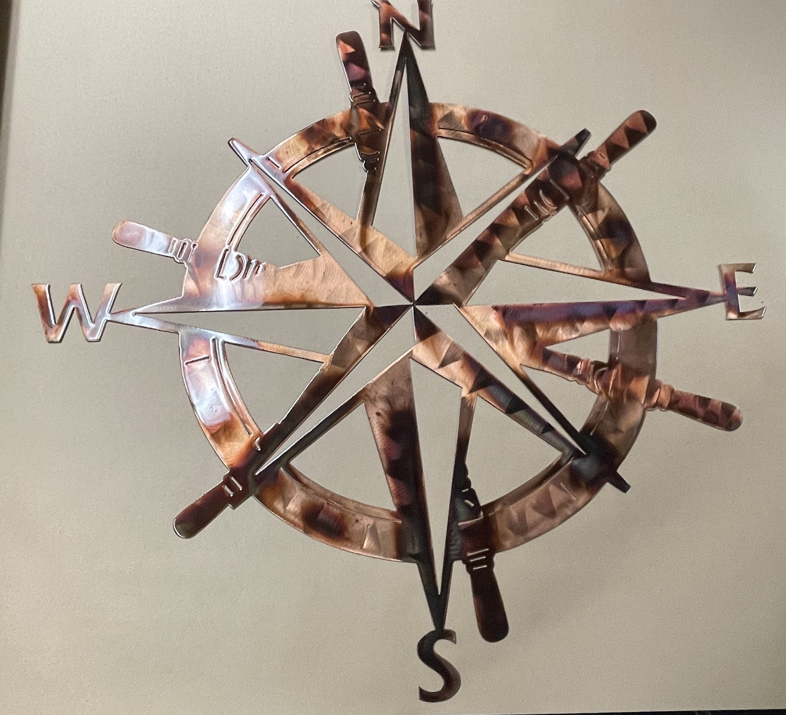 Nautical Compass Rose Metal Wall Art – Copper Bronzed Finish - Etsy
