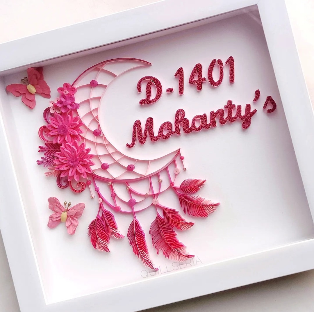 Quilling Nameplate / Signboard / Nameplate for Home / Dreamcatcher ...