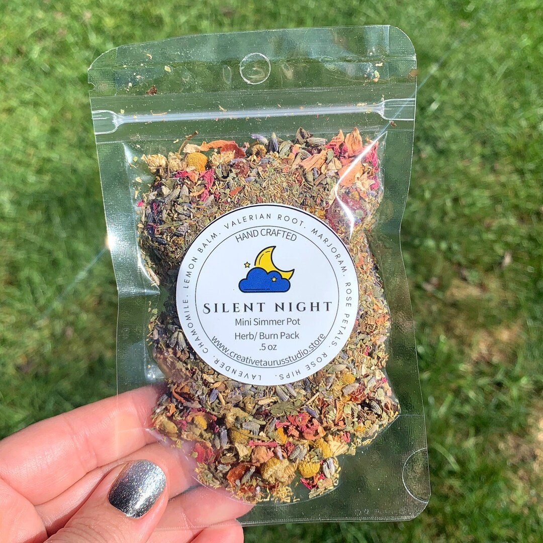 Silent Night Mini Simmer Pot Herb Packs Burn Pack - Etsy