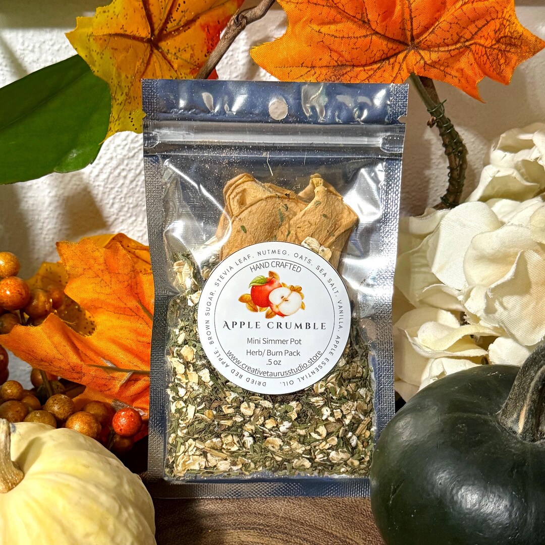 Apple Crumble Mini Simmer Pot Herb Packs; Burn Pack, Kitchen Witch ...