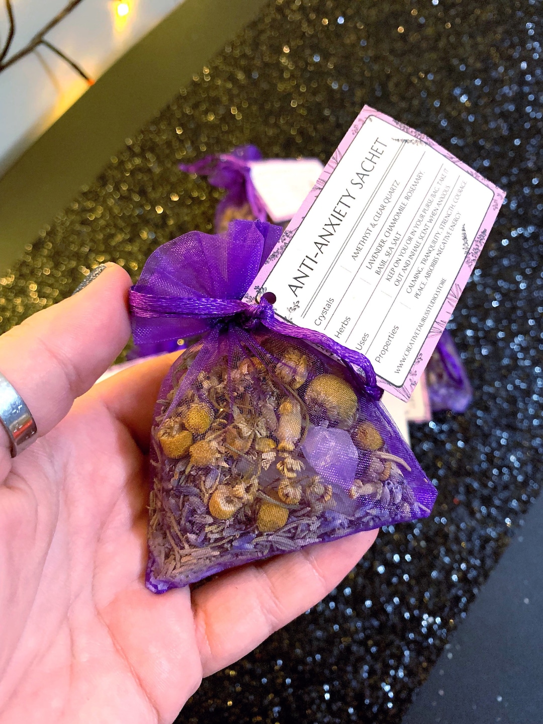 Anti-anxiety Herb Sachet; Natural Herbs; Lavender Chamomile Amethyst ...
