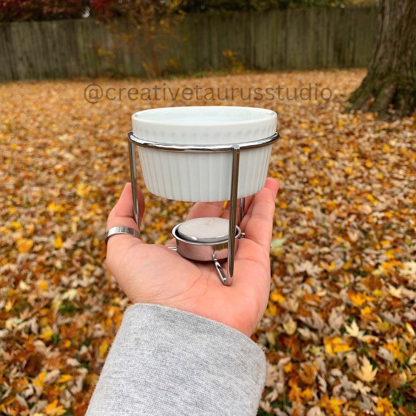 Mini Ceramic Simmer Pot With Metal Stand and Tea Lights - Etsy