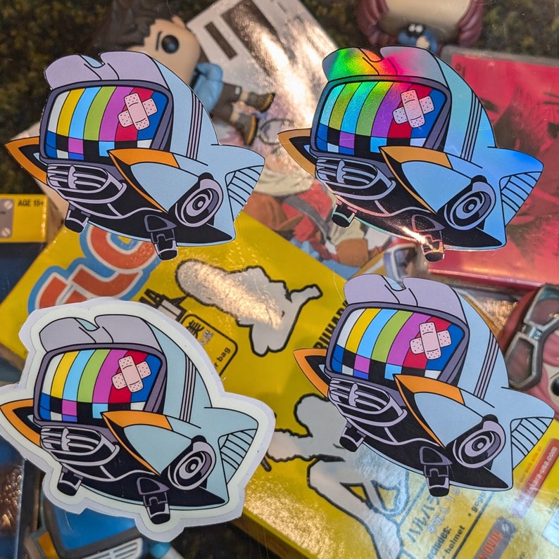 TV Boy FLCL Inspired Vinyl Sticker | Fooly Cooly | Canti | Adultswim ...