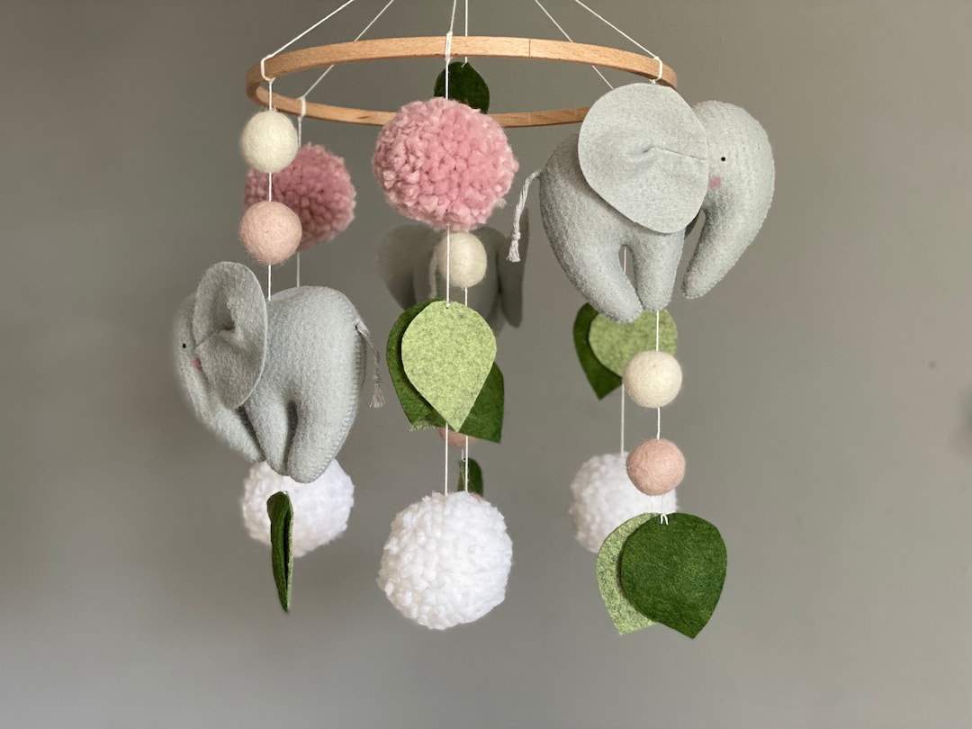 Baby Mobile Elephant, Nursery Crib Mobile, Baby Mobile Girl, Nursery ...