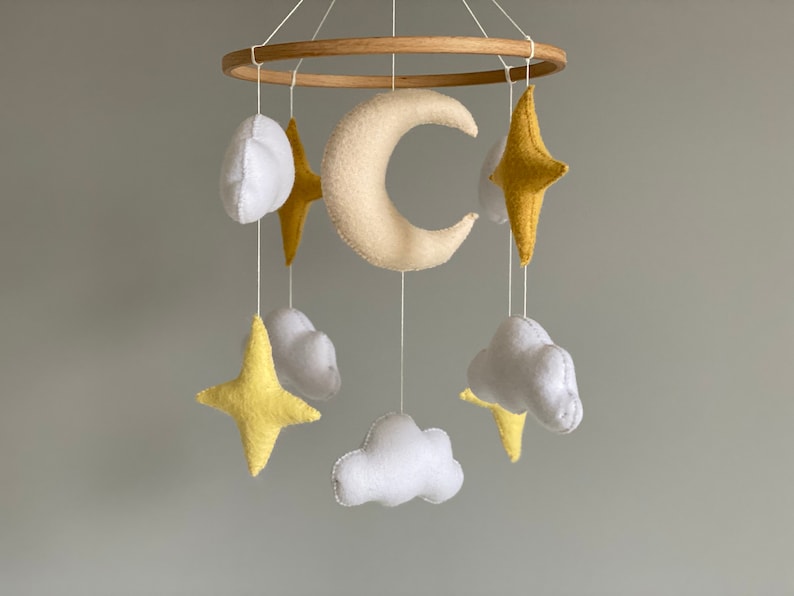 Cloud and Star Mobile Nursery Moon Crib Mobile Baby Mobile - Etsy