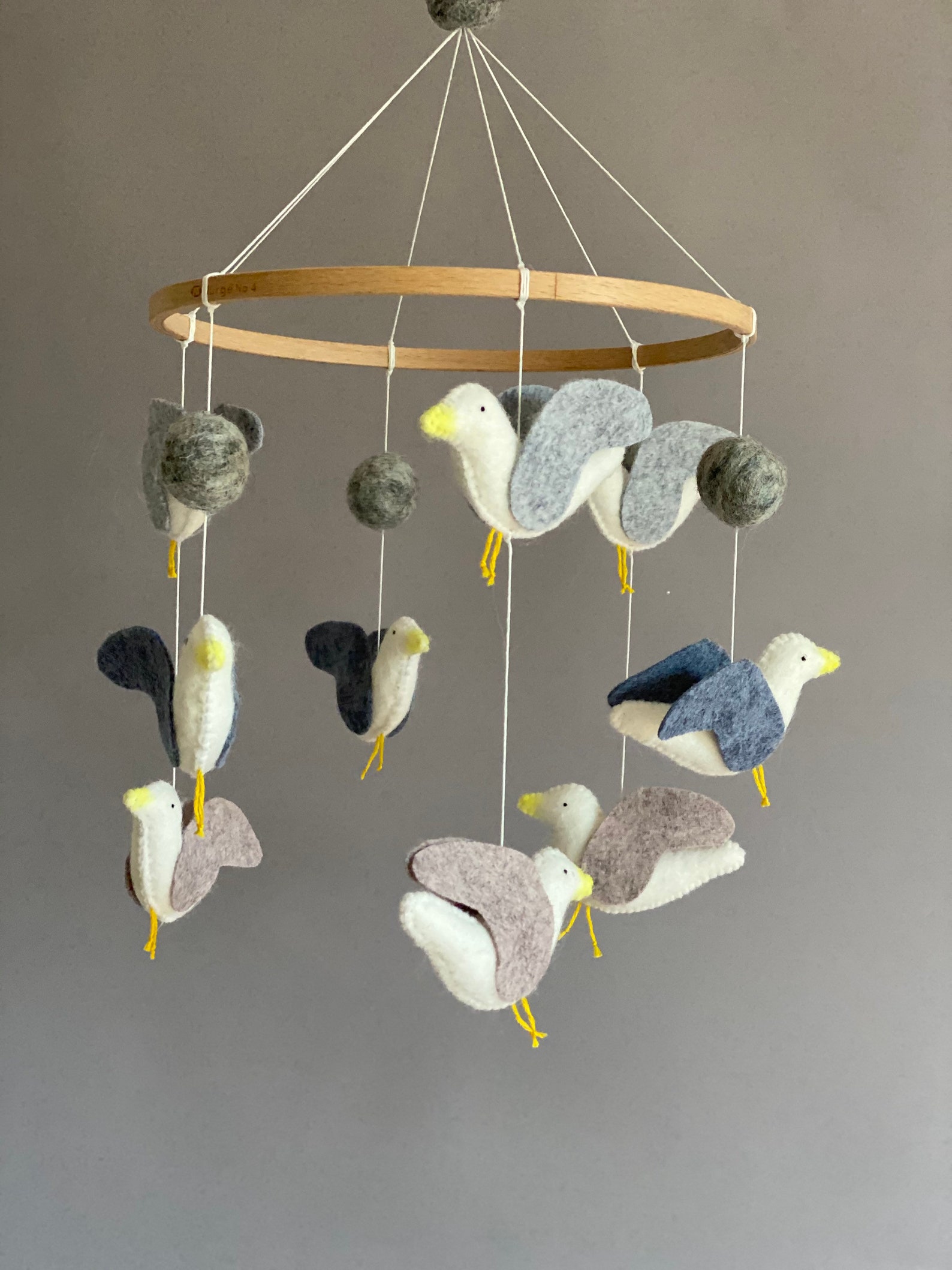 Seagulls Nursery Mobile, Sea Baby Mobile, Natural Mobile, Baby Mobile ...