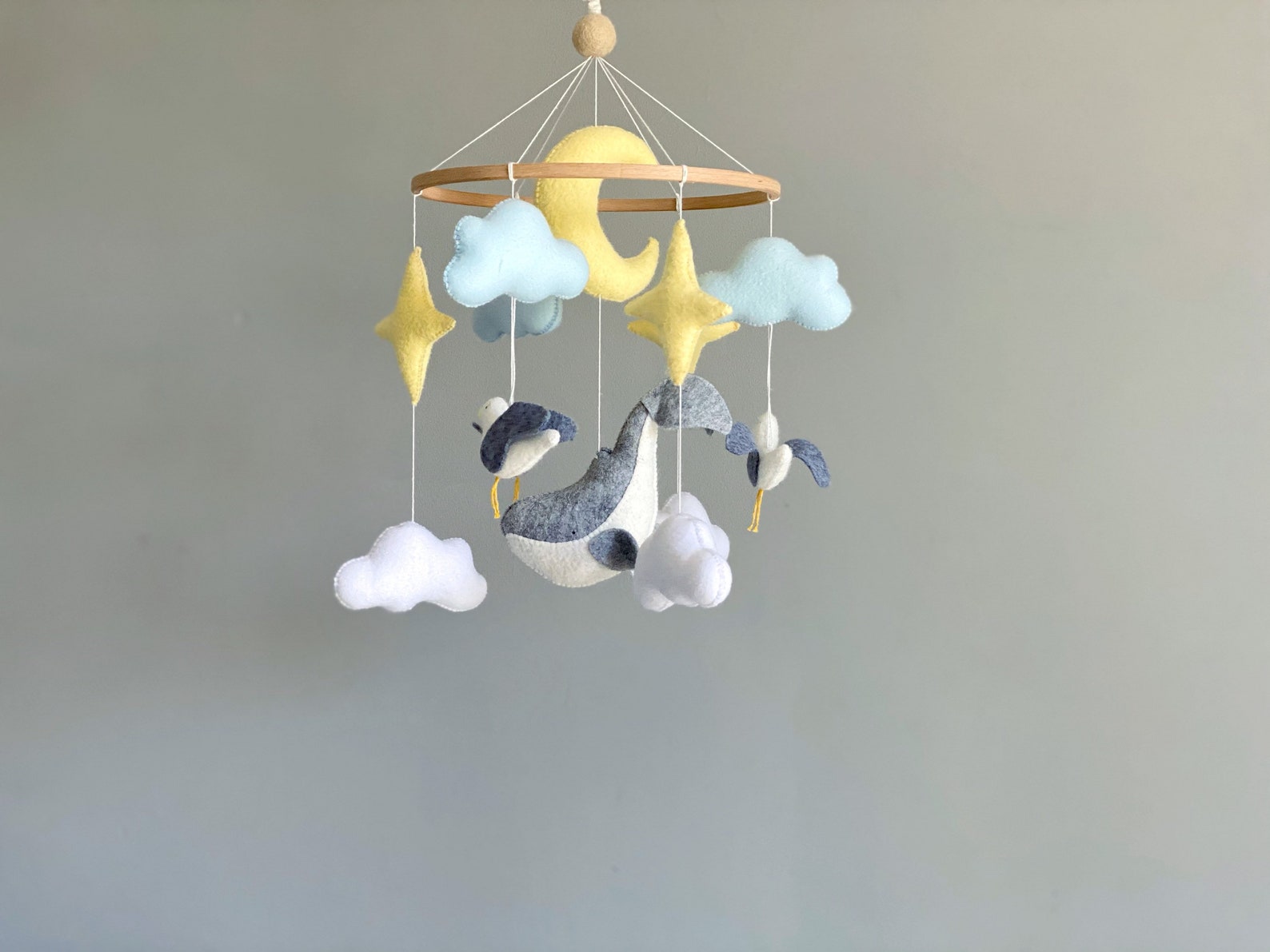 Whale Mobile Nautical Mobile Nursery Ocean Hanging Crib Mobile - Etsy