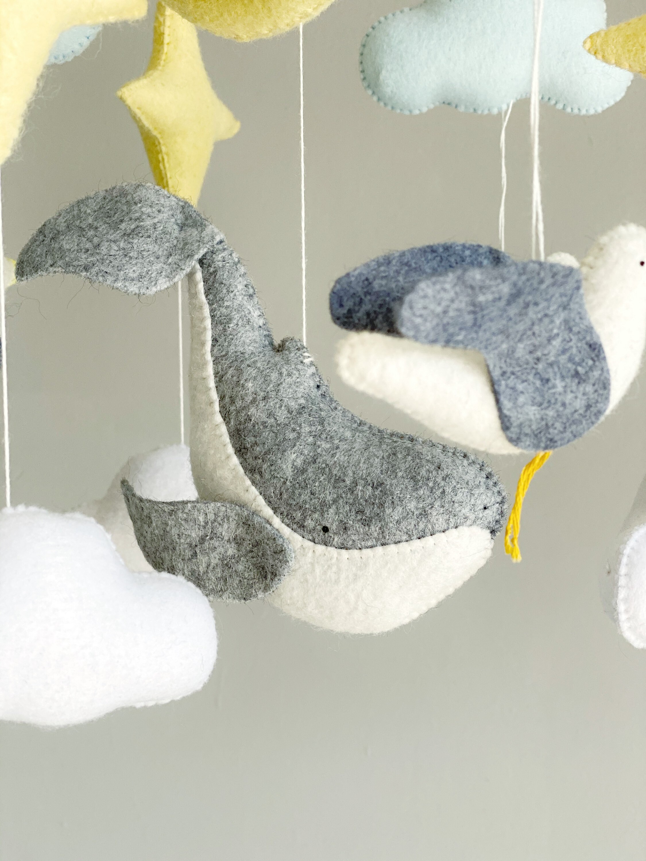 Whale mobile Nautical mobile nursery Ocean hanging crib mobile | Etsy